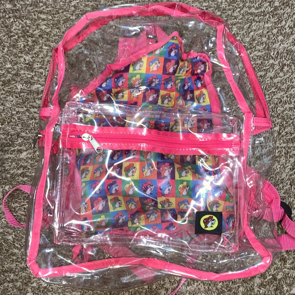 Buc-Ees Pink Clear School Backpack - Gem